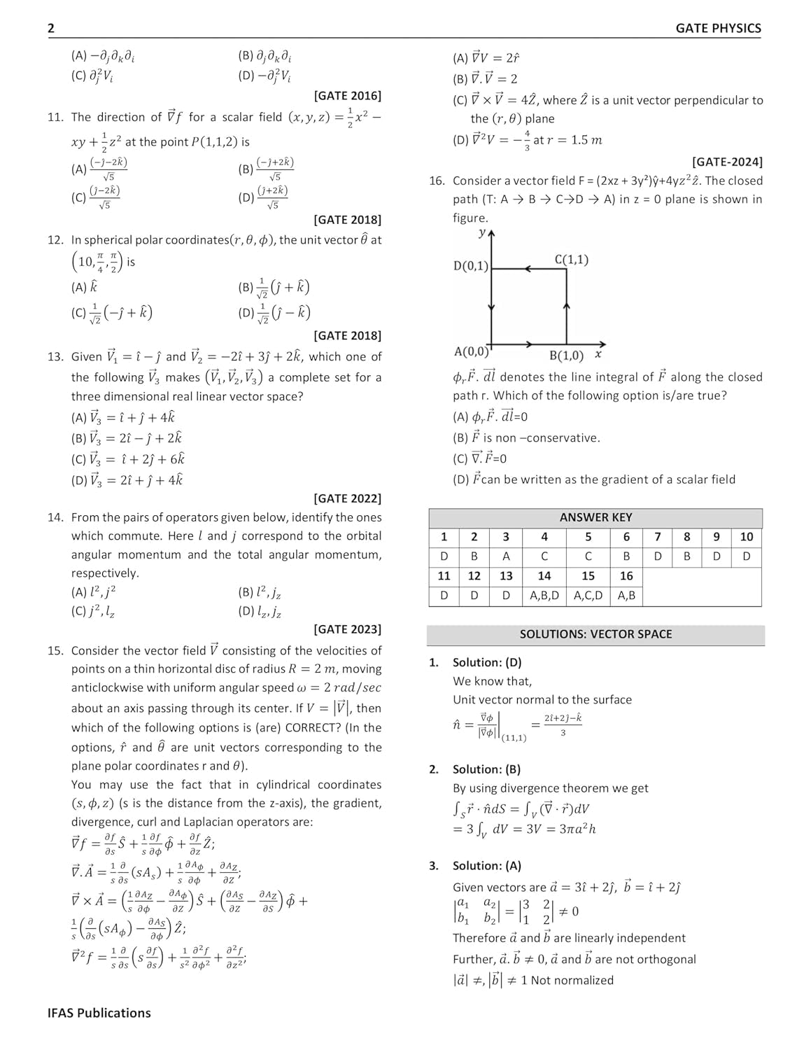 GATE Physics PYQ Book - Previous Year Solved Papers 2026 (2011 to 2024 ...