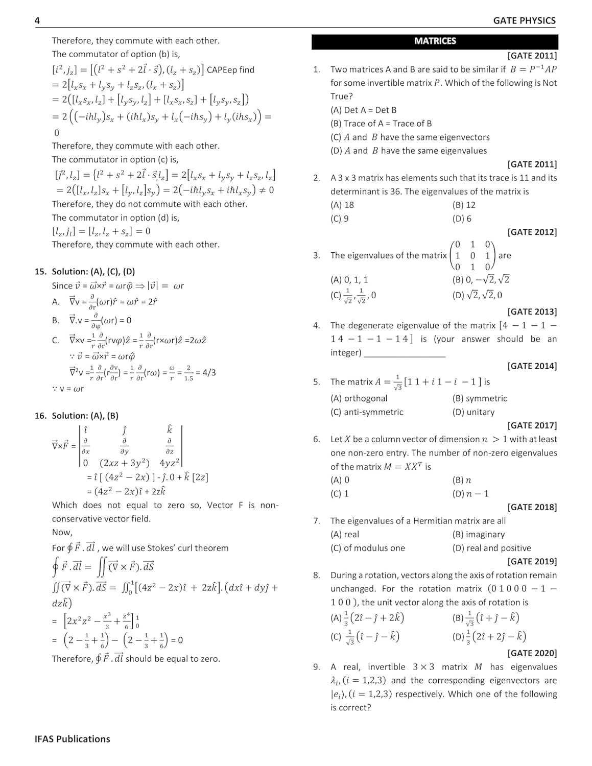 GATE Physics PYQ Book - Previous Year Solved Papers 2026 (2011 to 2024 ...