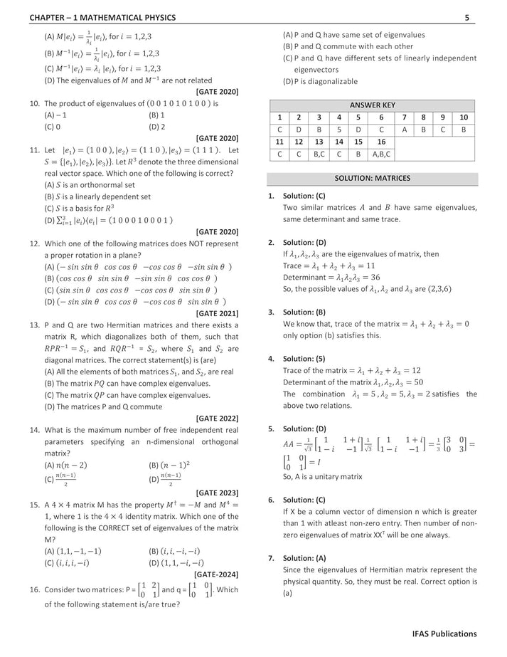 GATE Physics PYQ Book - Previous Year Solved Papers 2026 (2011 to 2024 ...